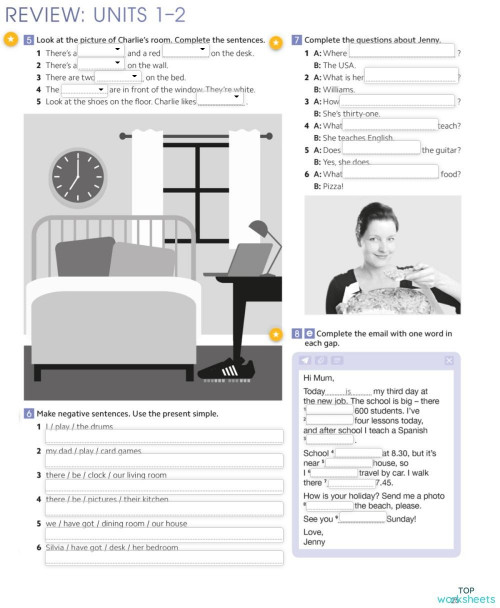 Review unit 1-2 part2. Interactive worksheet | TopWorksheets
