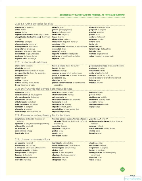 2. Vocabulary 101. Ficha interactiva | TopWorksheets