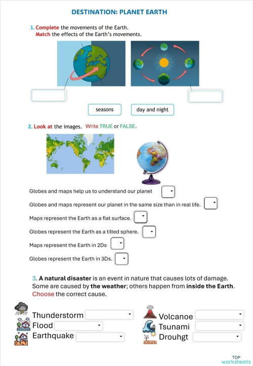 DESTINATION: PLANET EARTH. Interactive worksheet | TopWorksheets