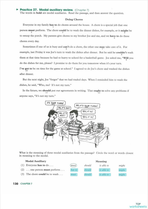 Azar Workbook Fundamentals of English Grammar part 8. Interactive worksheet | TopWorksheets