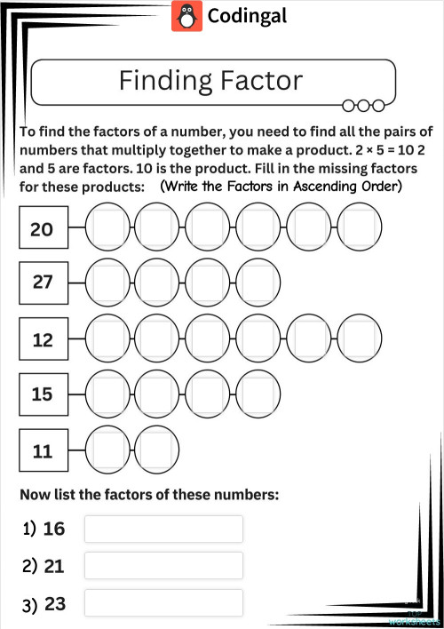 M_G04M06L14_WC01_Finding Factor. Interactive worksheet | TopWorksheets