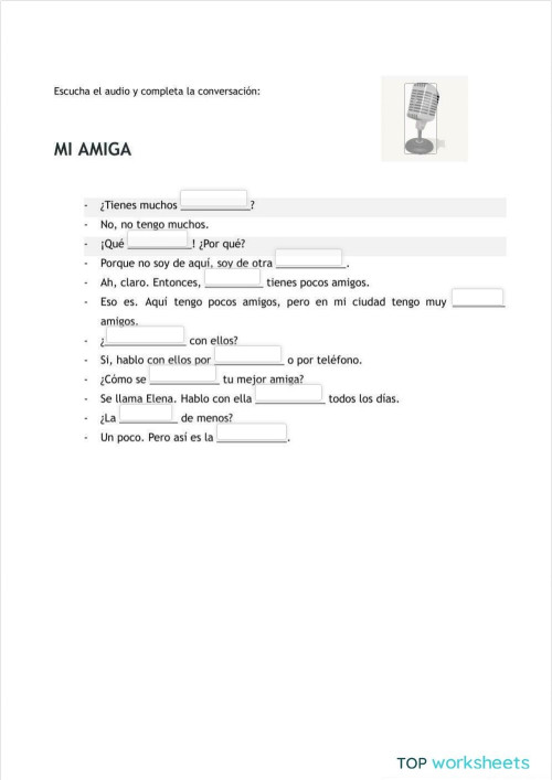 Mi mejor amiga. Ficha interactiva | TopWorksheets