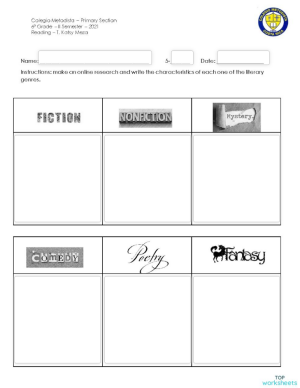 Literary Genres Worksheet. Interactive worksheet | TopWorksheets
