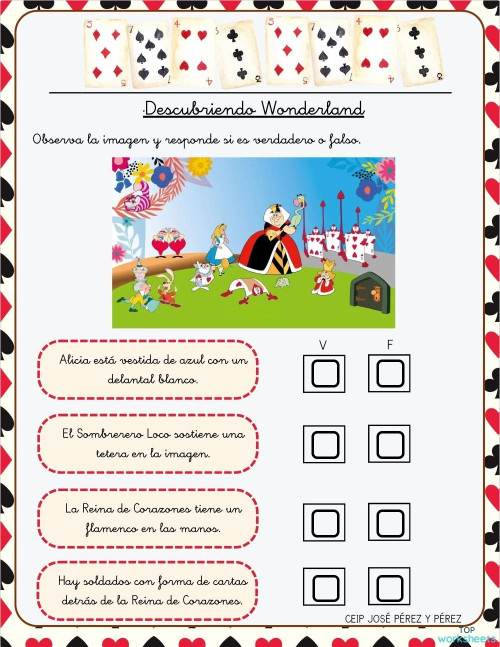 Alicia en el País de las Maravillas. Ficha interactiva | TopWorksheets