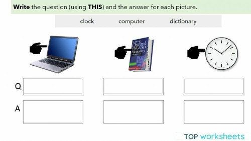 L12 - 5 - What's this, Writing. Interactive worksheet | TopWorksheets