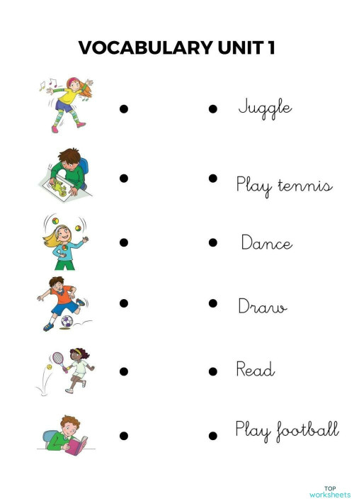 VOCABULARY UNIT 1. Interactive worksheet | TopWorksheets