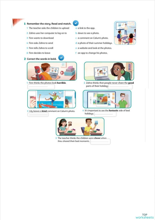 L5 AB 62 - 1, 2 reading. Interactive worksheet | TopWorksheets