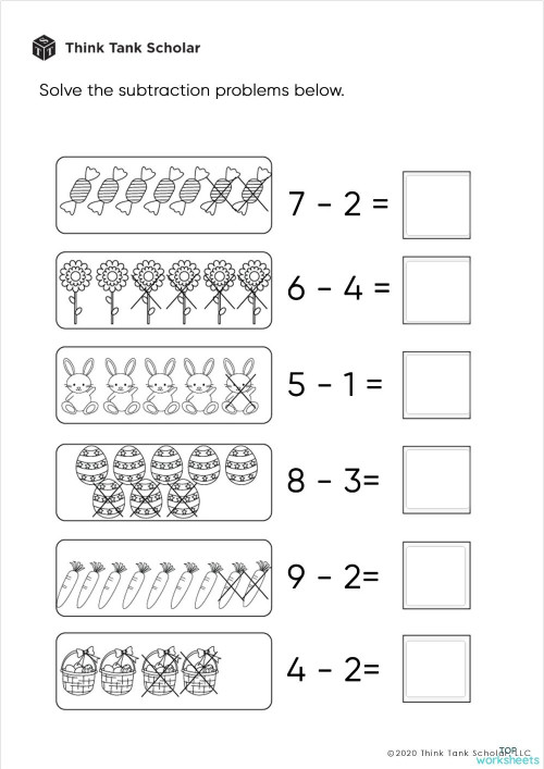 Subtraction. Interactive worksheet | TopWorksheets
