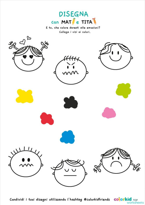 colori - emozioni. Scheda interattiva | TopWorksheets