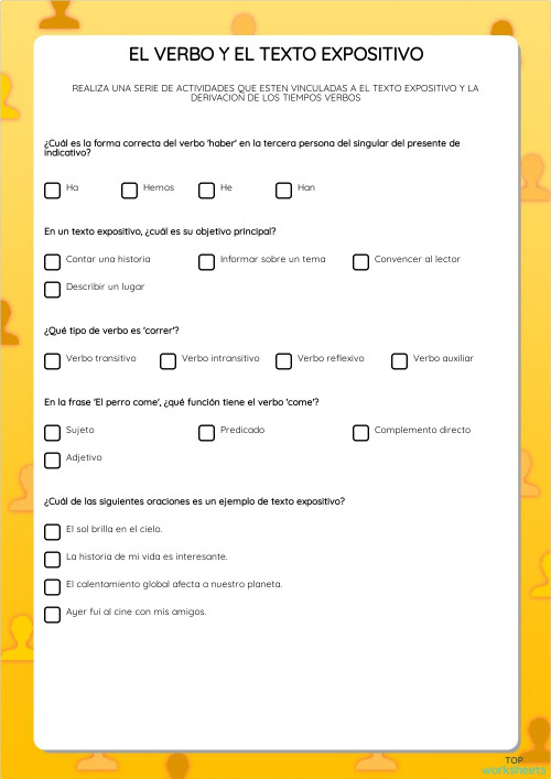 Pretérito Indefinido. Ficha interactiva | TopWorksheets