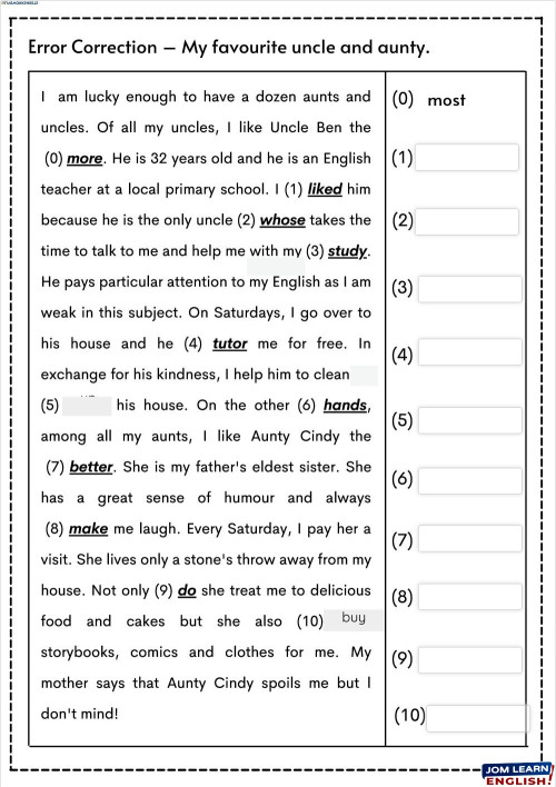 UASA - Error Correction -. Interactive worksheet | TopWorksheets