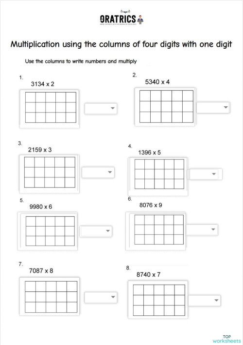 Multiplication WW. Interactive worksheet | TopWorksheets