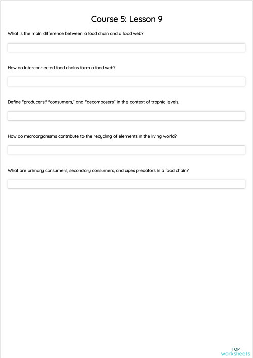 Course 5: Lesson 9. Interactive worksheet | TopWorksheets