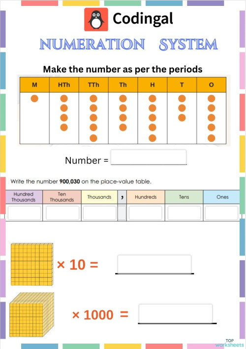M_G04M01L01_WA02_US_Introduction to Place Value. Interactive worksheet | TopWorksheets
