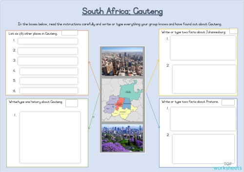 South African History: Gauteng. Interactive worksheet | TopWorksheets