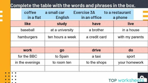 (SA) Verb Phrases. Interactive worksheet | TopWorksheets