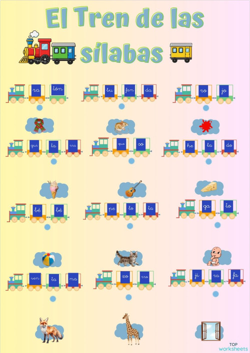 LECTURA DE PALABRAS. Ficha interactiva | TopWorksheets