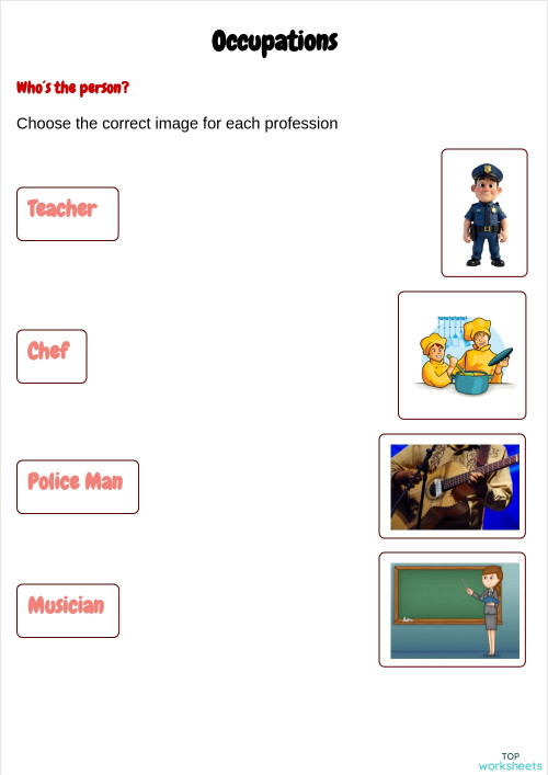 Occupations. Interactive worksheet | TopWorksheets