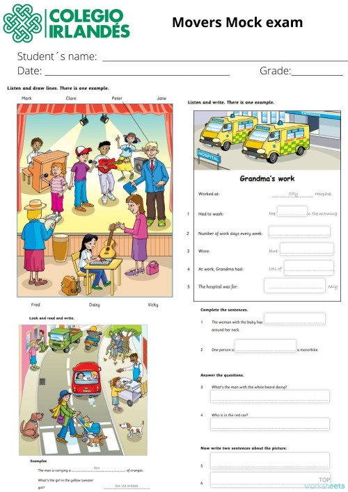 June Assessment MOVERS. Interactive worksheet | TopWorksheets
