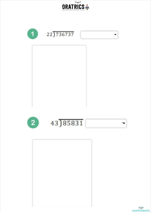 Division BBB. Interactive worksheet | TopWorksheets