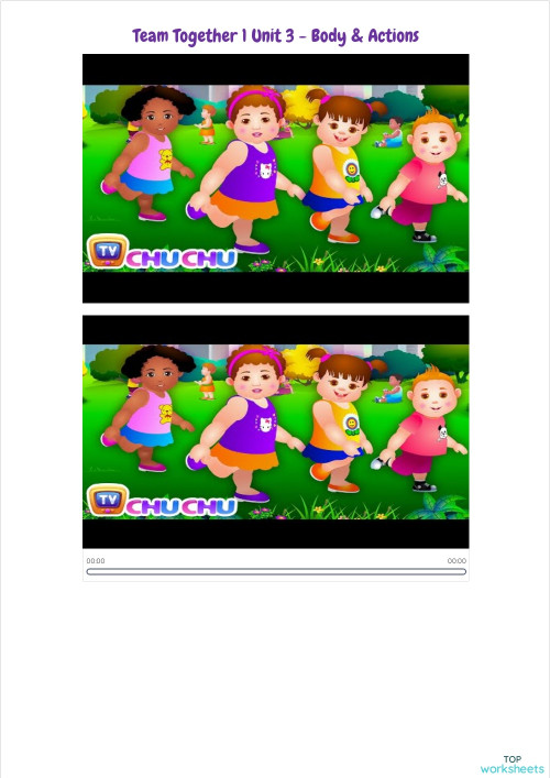 TEAM TOGETHER 1 UNIT3 - BODY & ACTIONS. Interactive worksheet ...