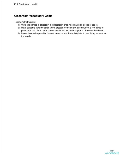 Module 1 Vocabulary A2. Interactive worksheet | TopWorksheets