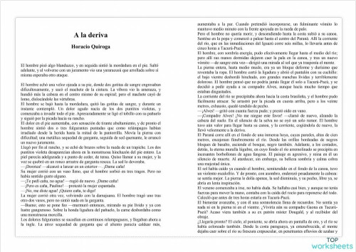 A la deriva. Ficha interactiva | TopWorksheets