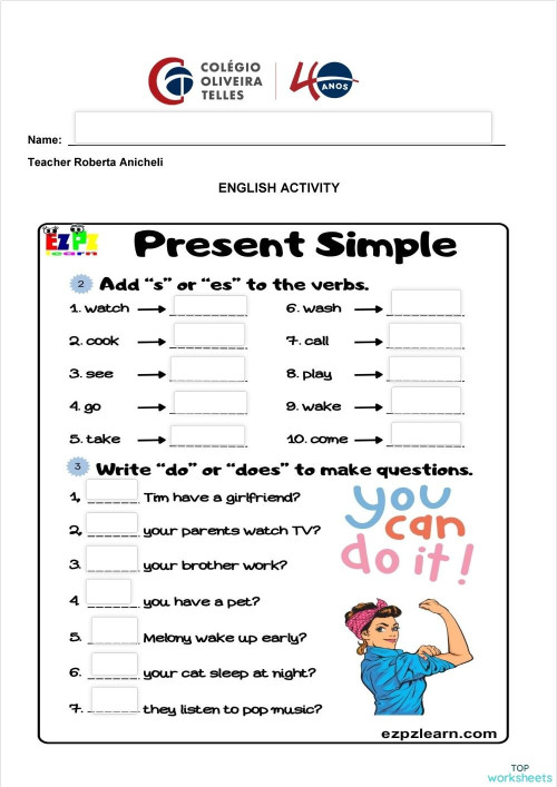 Simple Present - interrogative. Ficha interativa | TopWorksheets