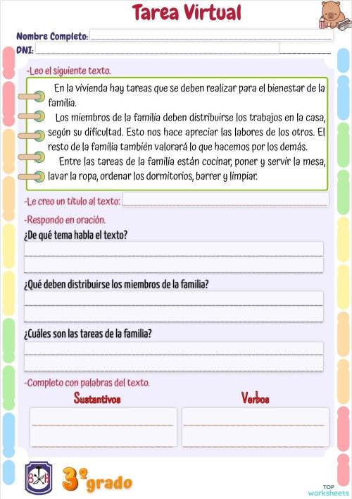 Tarea 20 de Noviembre. Ficha interactiva | TopWorksheets