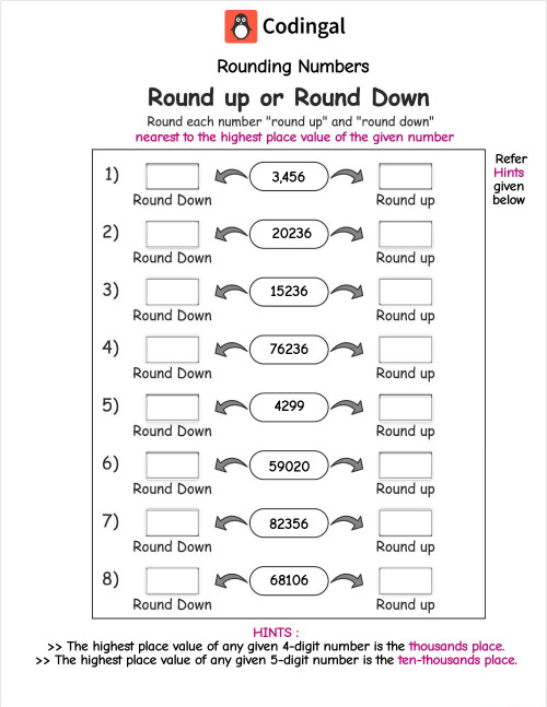 M_G04M03L05_WC01_Rounding Numbers. Interactive worksheet | TopWorksheets