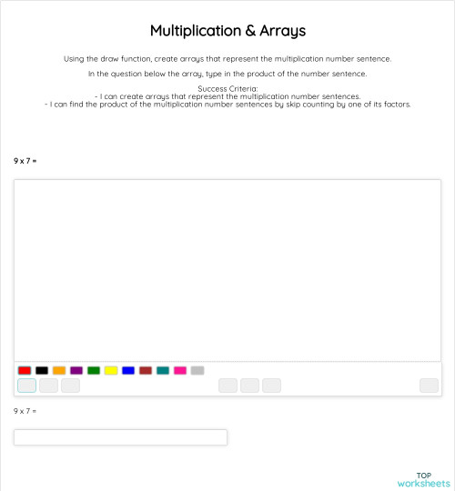 Multiplication & Arrays. Interactive worksheet | TopWorksheets