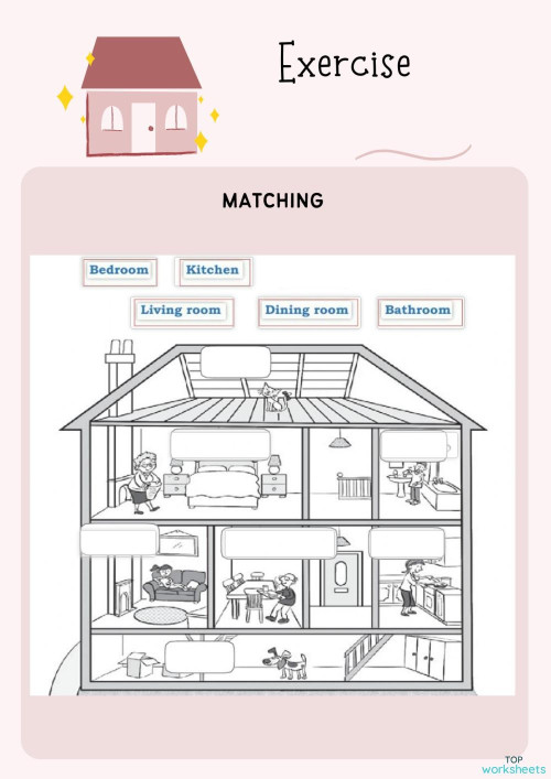 EXERCISE ABOUT HOUSE. Interactive worksheet | TopWorksheets