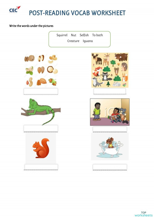 Selfish Crocodile Post Reading Worksheet. Interactive worksheet ...