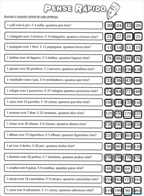 Pense rápido! Multiplicando. Ficha interativa | TopWorksheets