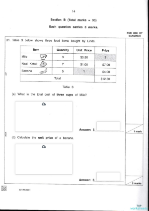 PSR 2018 MATHEMATICS PAPER 1 PART 3. Interactive worksheet | TopWorksheets