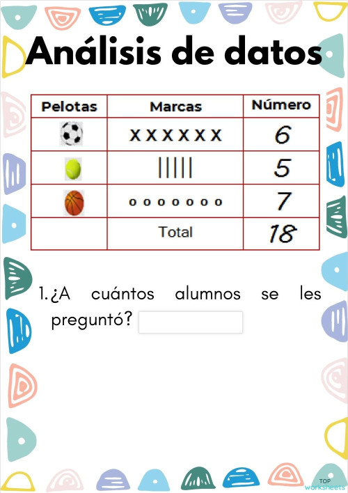 análisis de datos. Ficha interactiva | TopWorksheets