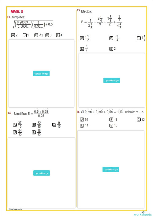 N3 3ero Aritmética 02. Ficha interactiva | TopWorksheets