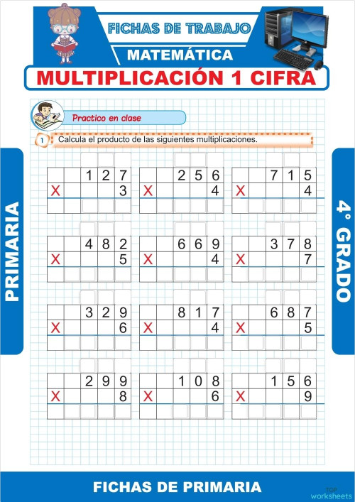 TABLA DEL 4 Y EL 5. Ficha interactiva | TopWorksheets