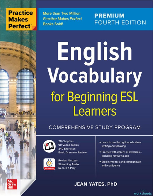 English Vocabulary for beginners esl learners. Interactive worksheet ...