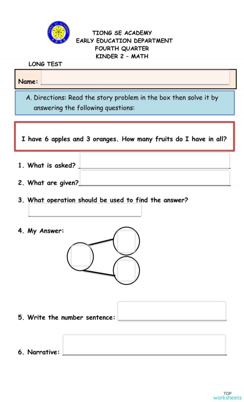 LT IN MATH. Interactive worksheet | TopWorksheets