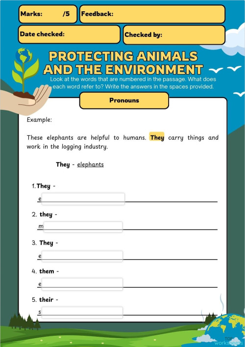 Protecting Animals and the Environment **. Interactive worksheet ...