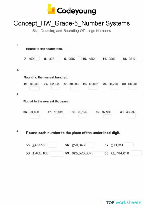 Concept Hw Skip Counting And Rounding Off Large Numbers Interactive