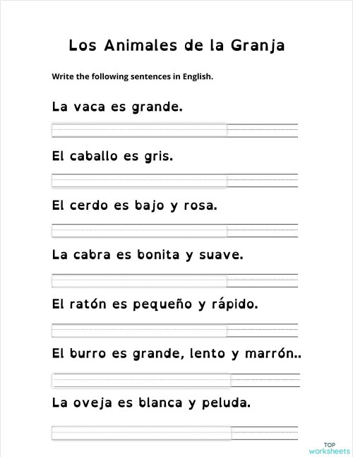 Los animales de la granja. Ficha interactiva | TopWorksheets