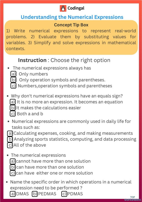 M_G06M07L28_WC01_Writing_Numerical_Expressions_1. Interactive worksheet ...