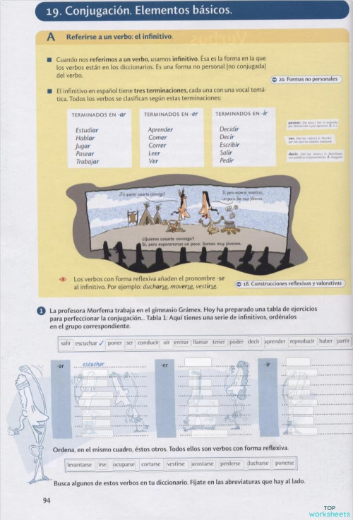 LOS TIEMPOS VERBALES. Ficha interactiva | TopWorksheets