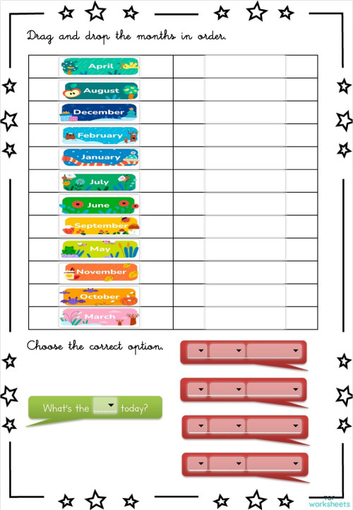 months of the year 1. Interactive worksheet | TopWorksheets