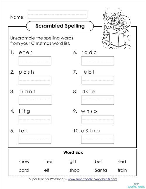 12/7/23 Spelling Word Scramble 1. Interactive worksheet | TopWorksheets
