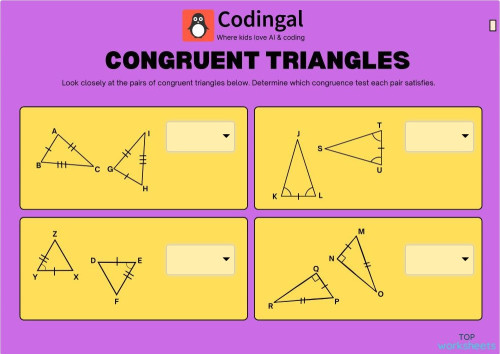 M_G07T04_WA01_Congruent_Triangles. Interactive worksheet | TopWorksheets