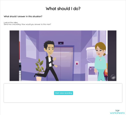 What should I do?. Interactive worksheet | TopWorksheets