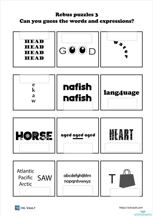 Can you guess the Rebus Puzzle #3. Interactive worksheet | TopWorksheets